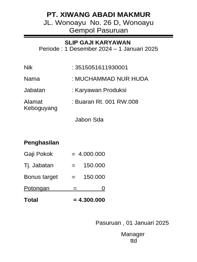 Slip Gaji | PDF