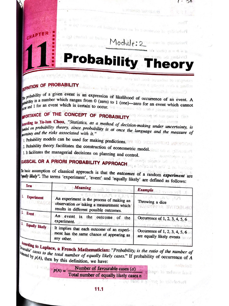 Module 2 Probability Theory | PDF