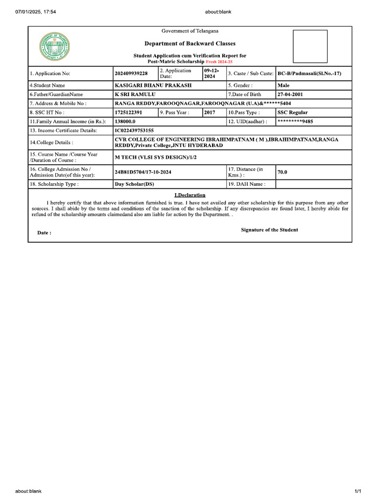 Bhanu Application | PDF