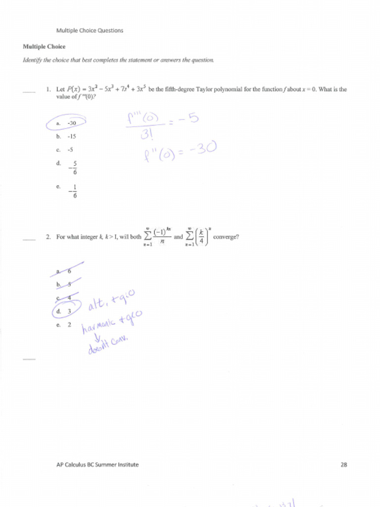 Ch. 9 Multiple Choice Practice Solutions | PDF