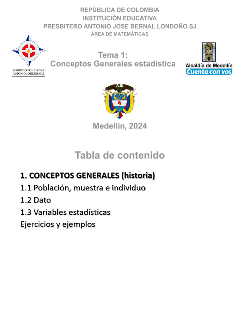 1 Tema 1 - Conceptos Básicos | PDF | Estadísticas | infinito