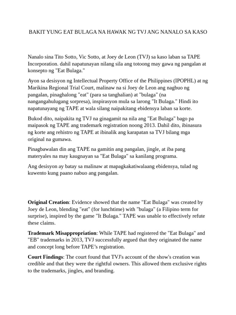 Script Tagalog TVJ VS Tape | PDF