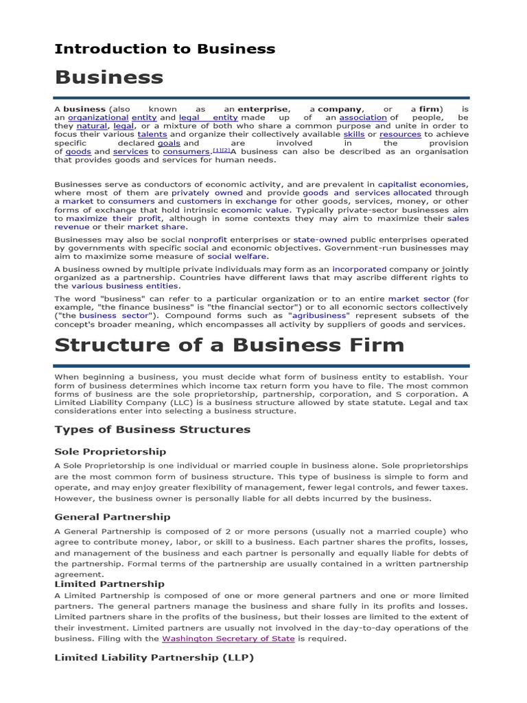 Befa-Unit I - Introduction To Business and Economics-Notes | PDF ...