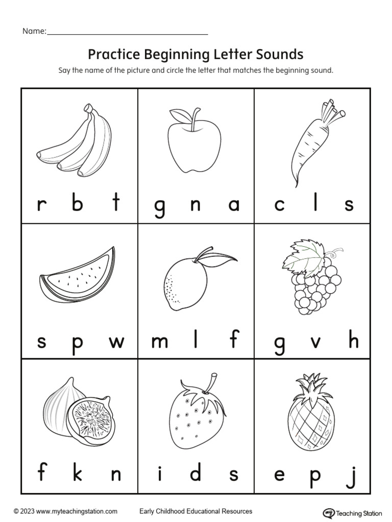 Beginning Letter Sound Worksheet | PDF