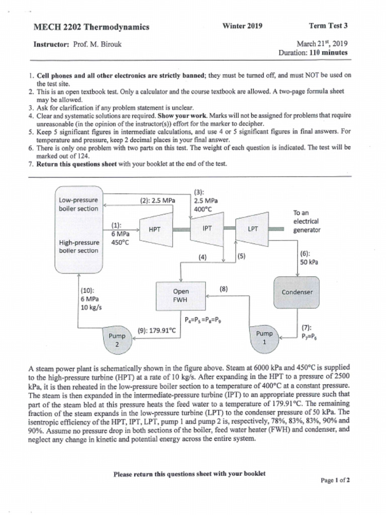 Mech2202 TT3 W2019 Practice-5 | PDF