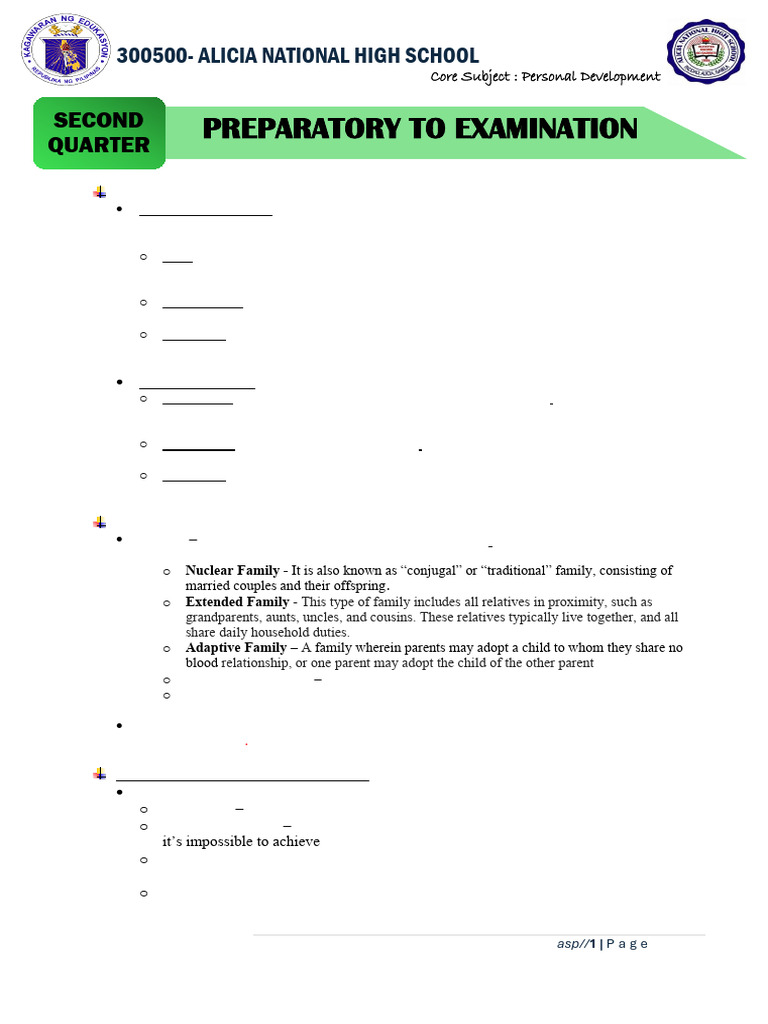 Perdev q2 Reviewer | PDF | Family | Parent