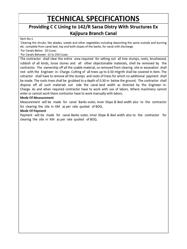 Technical Specification | PDF | Concrete | Construction Aggregate