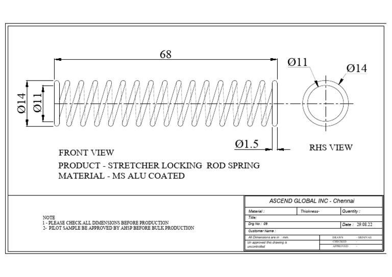 CADD Rod Spring Drawing | PDF