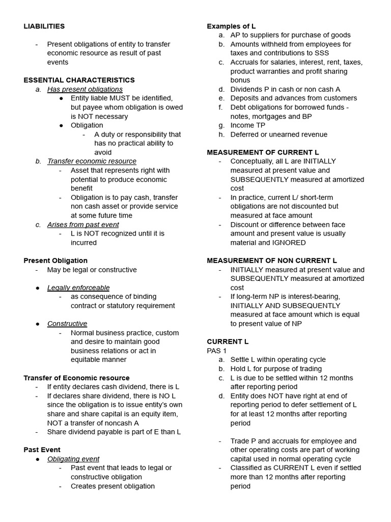 Chapter 1 - LIABILITIES | PDF | Refinancing | Taxes