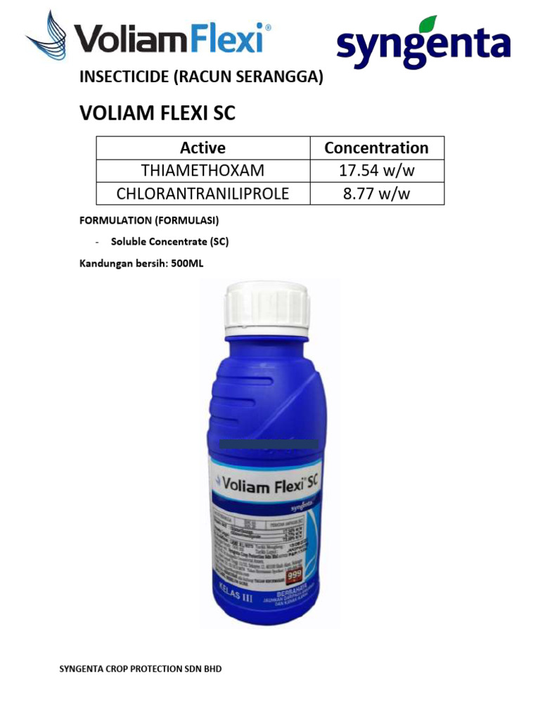 500ML SYNGENTA VOLIAM FLEXI SC | PDF