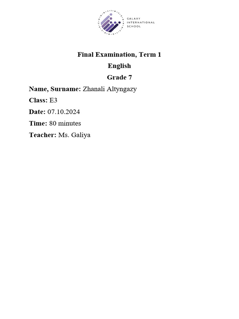 7E3 - Cover Page With Names | PDF