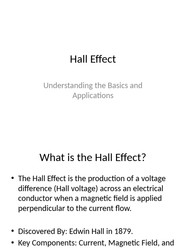 Hall Effect: Basics and Applications | PDF