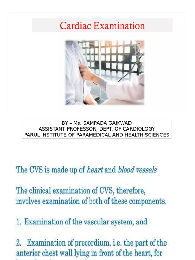 CVS Examination | PDF
