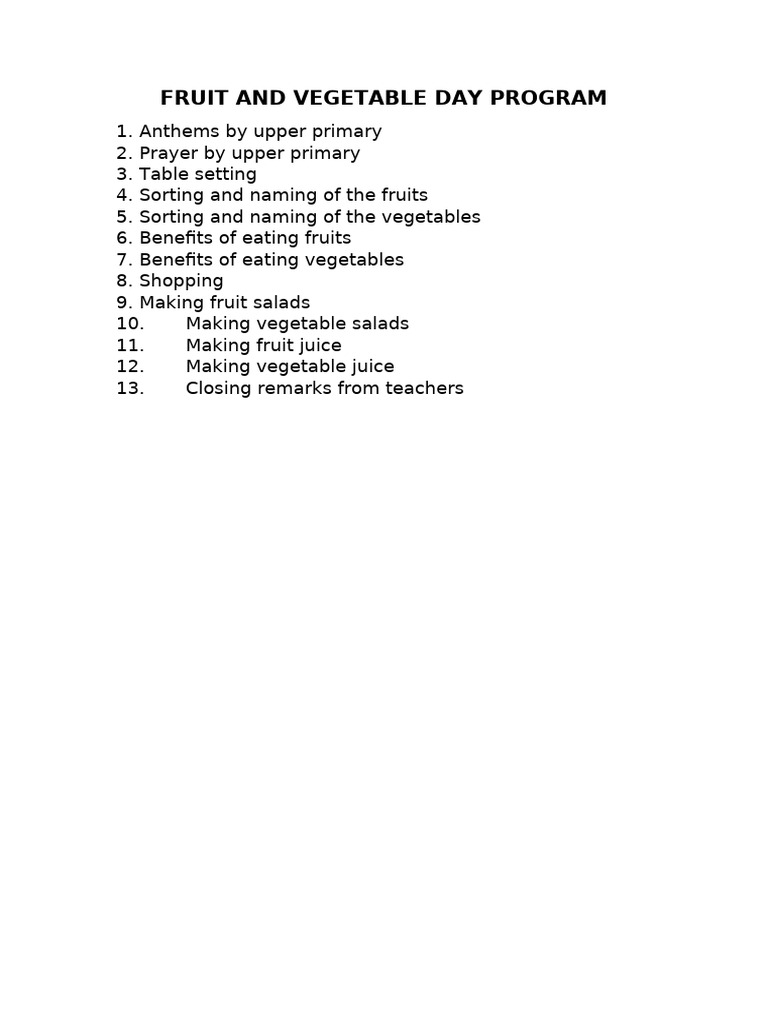 Fruit Dar Program | PDF