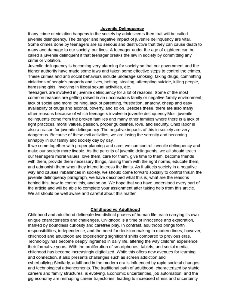 Paragraphs | PDF | Adolescence | Traffic