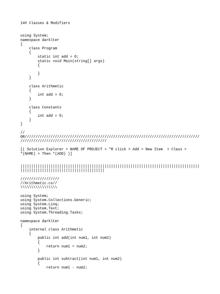 14# Classes & Modifiers | PDF | Computer Programming | Software Engineering