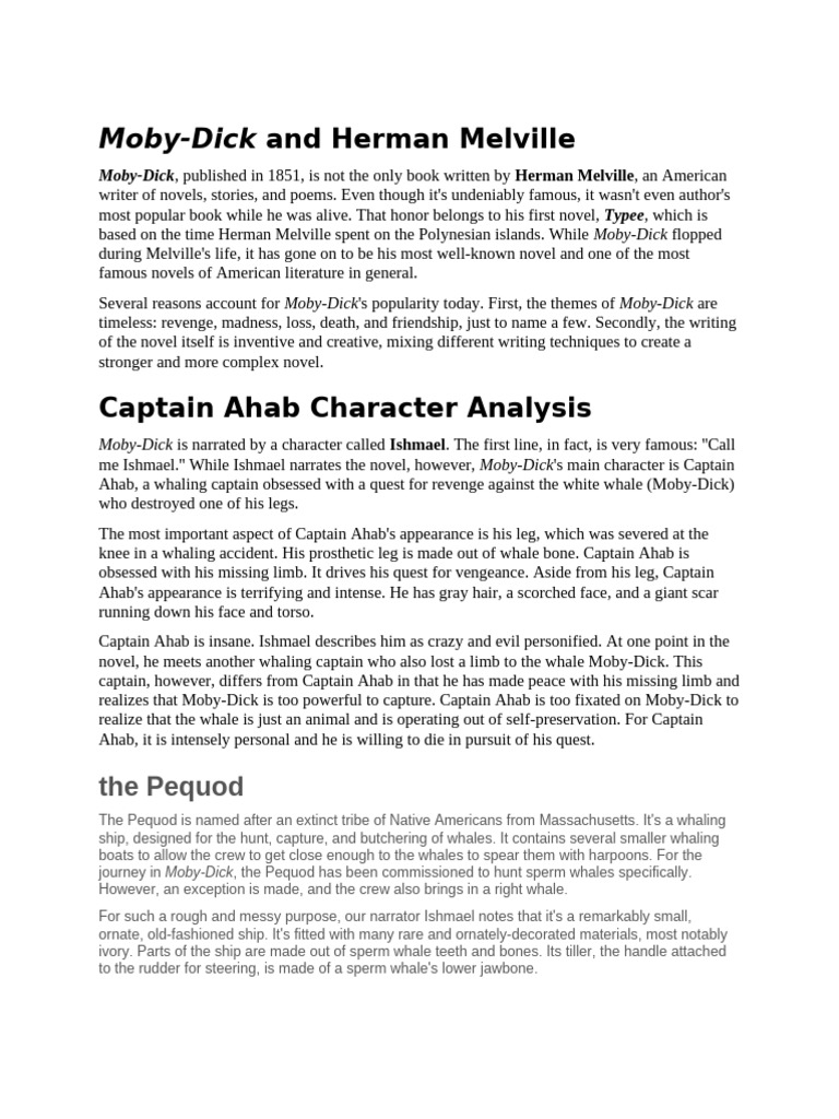 Moby Dick Presentation Stuff | PDF | Ishmael (Moby Dick) | Moby Dick
