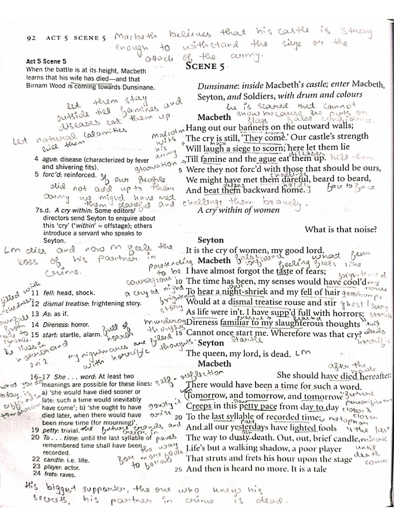 Macbeth Act 5 SC 5,6,7 | PDF