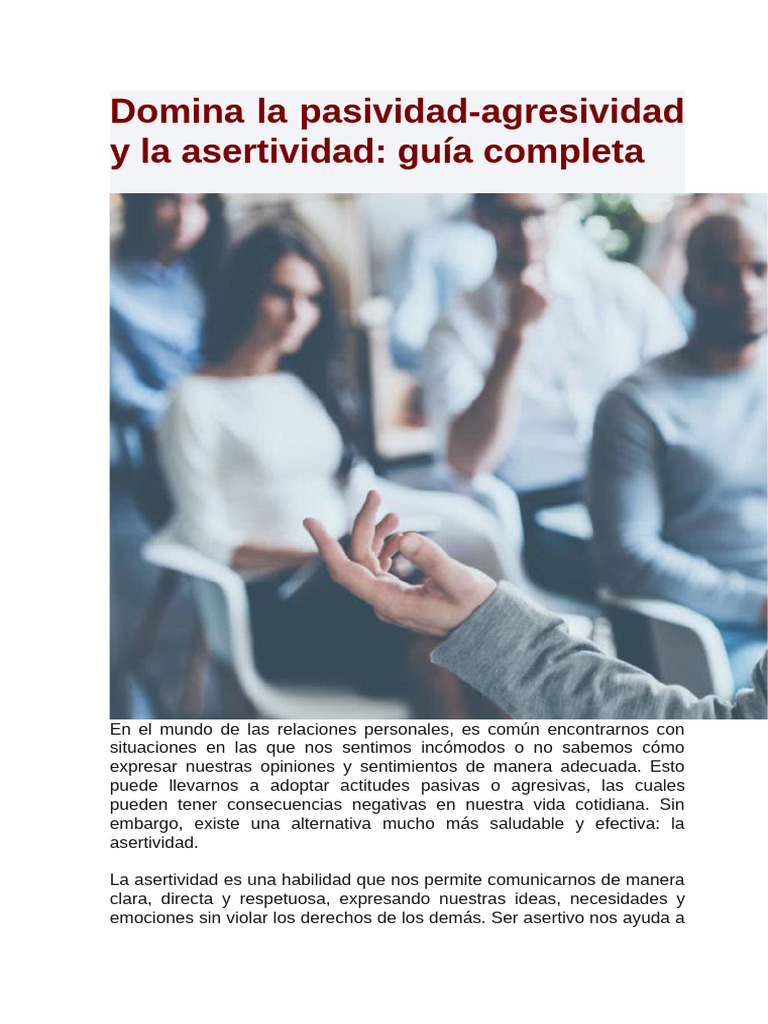 Domina La Pasividad | PDF | Autoestima | Las emociones