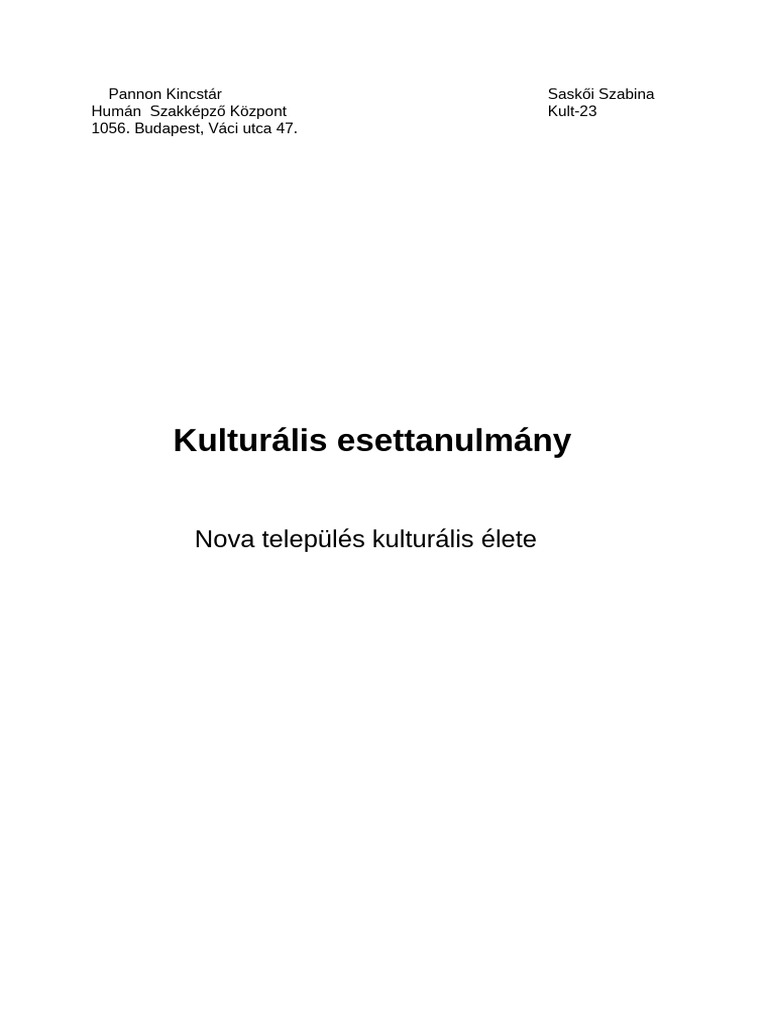 Esettanulmány Nova | PDF