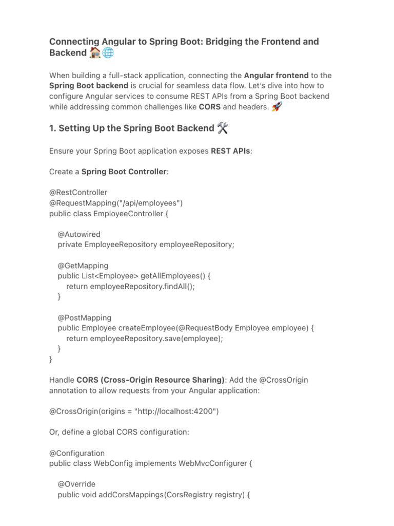 Connecting Angular with Spring Boot | PDF | Computer Programming ...