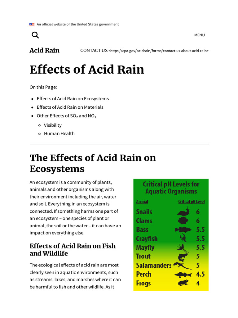Effects of Acid Rain on Ecosystems | PDF | Soil | Particulates