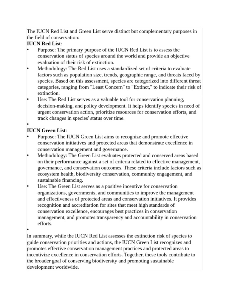 The IUCN Red List and | PDF