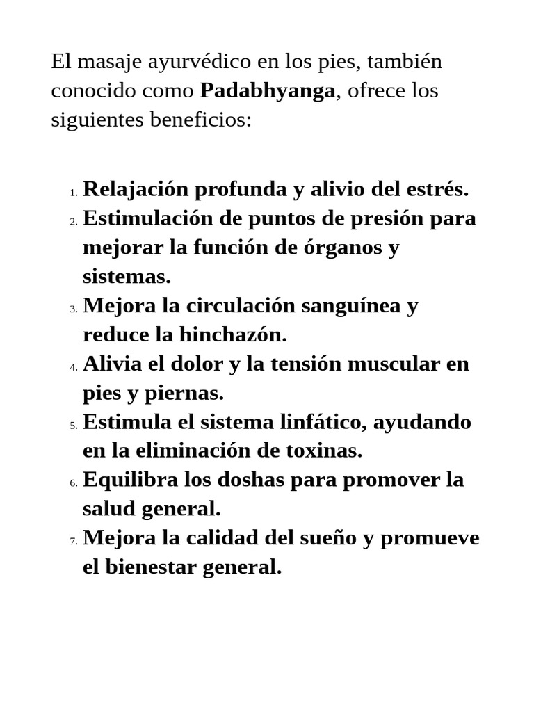 Beneficios del Padabhyanga | PDF