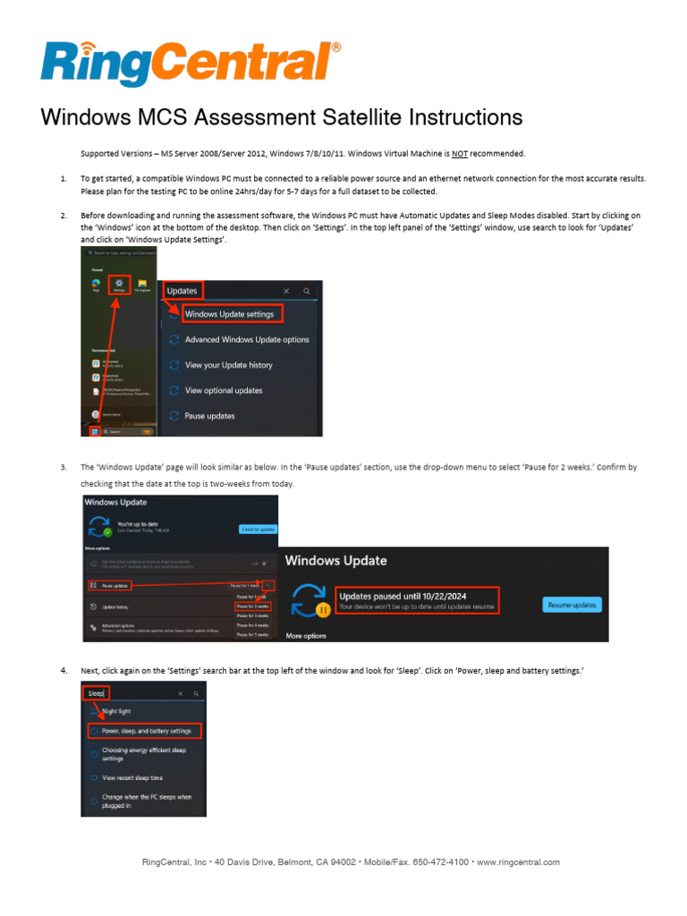 Windows MCS Assessment Satellite Installation Instructions | PDF ...