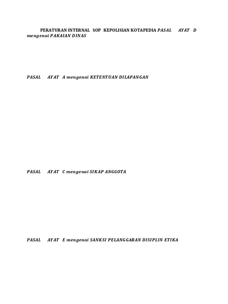 PERATURAN INTERNAL Kotapedia | PDF