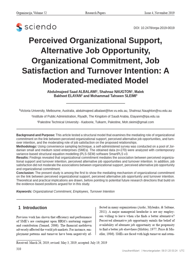 Albalawi Abdulmajeed Saad 2019 | PDF | Job Satisfaction | Turnover ...