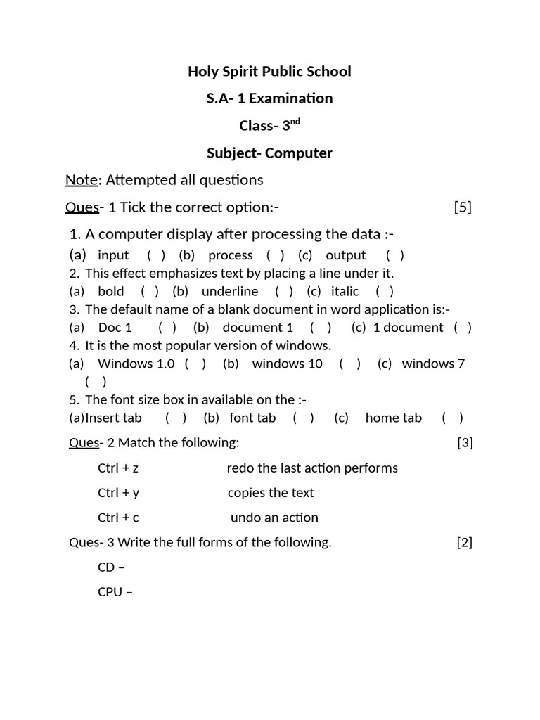 SA 1, 2ND COMPUTER (1) | PDF | Computer Architecture | Computing SA 1, 2ND COMPUTER (1) | PDF | Computer Architecture | Computing