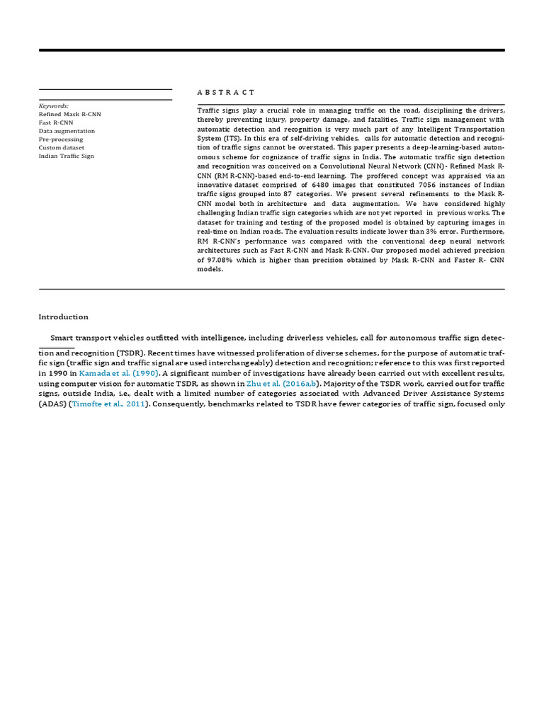 Indian Traffic Sign Detection with RMR-CNN | PDF | Deep Learning ...