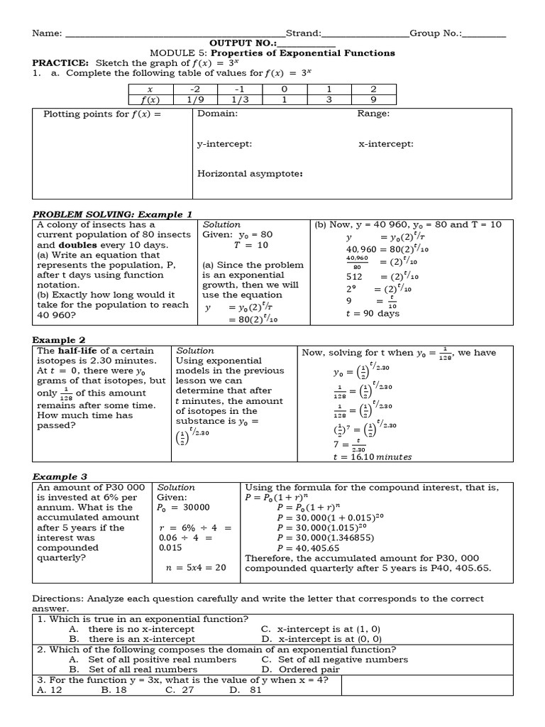 Gen Math Worksheet 3 Module 56 | PDF | Decibel | Logarithm