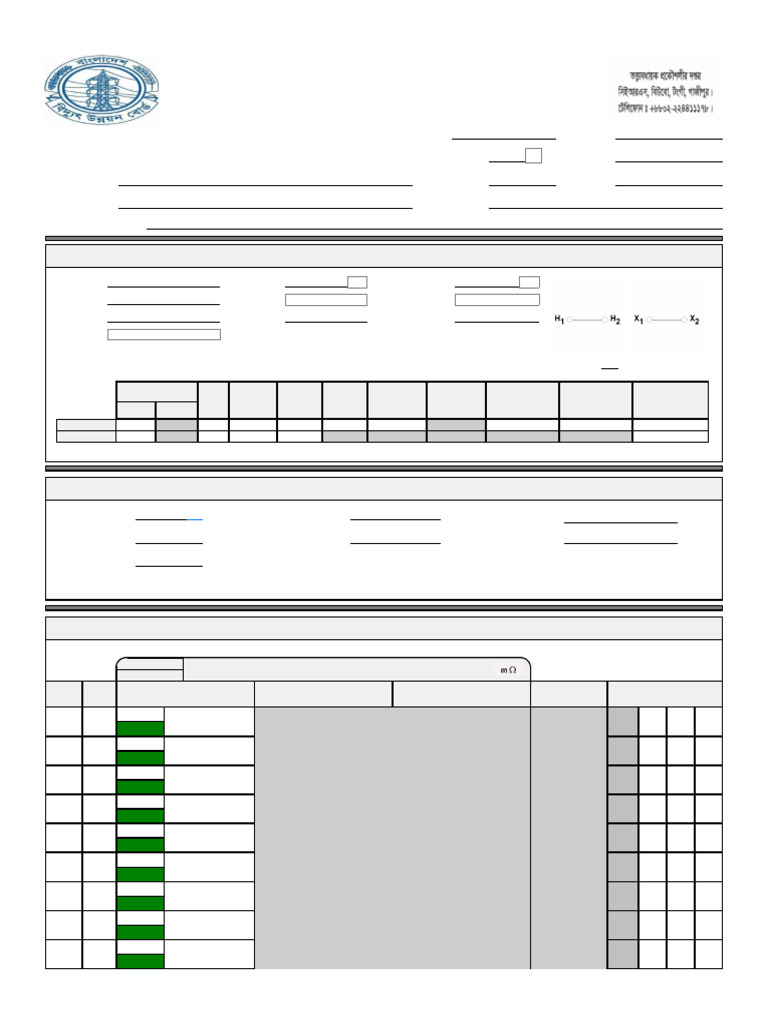 Transformer Test Report Middle B Phase | PDF | Transformer | Electricity