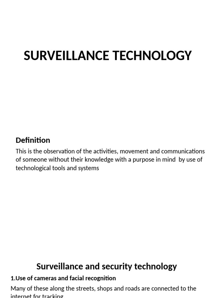 Surveillance Technology Overview | PDF