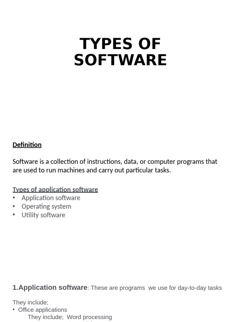 TYPES OF SOFTWARE Year 9 | PDF