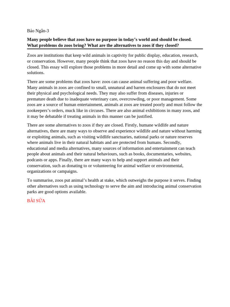 Problems with Zoos and Alternatives | PDF