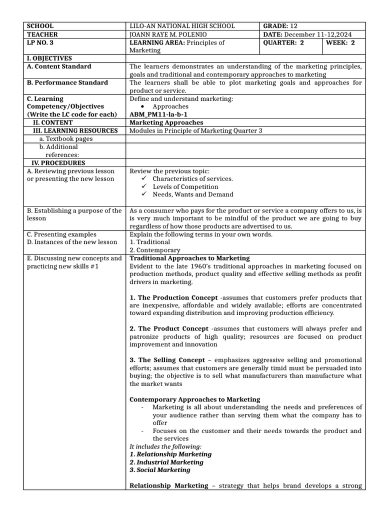 Marketing 3 Pdf Marketing Learning