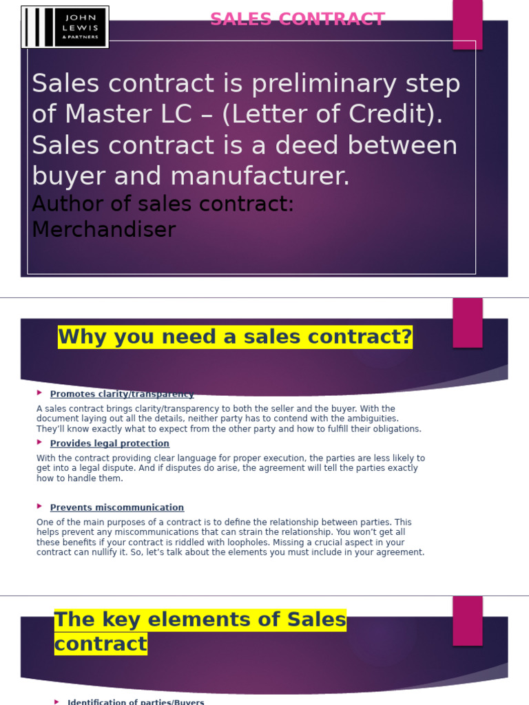 Essential Elements of a Sales Contract | PDF | Private Law | Business
