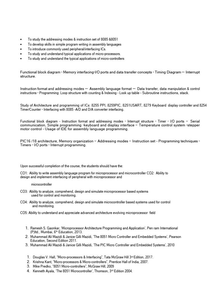 syllabus (1) | PDF | Microcontroller | Process (Computing)