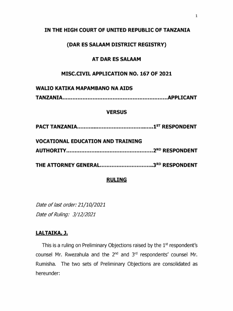 Ruling on Preliminary Objections in Court | PDF | Lawsuit | Common Law