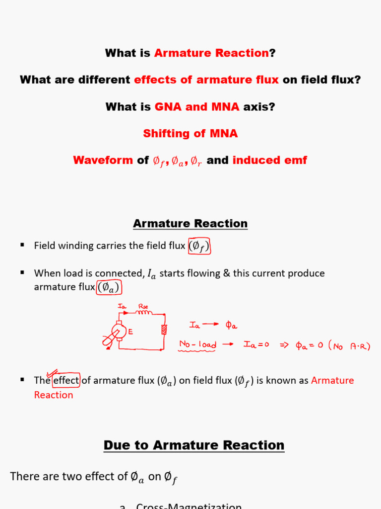 Armature Reaction in DC Machine Effect of Armature Reaction in Hindi | PDF
