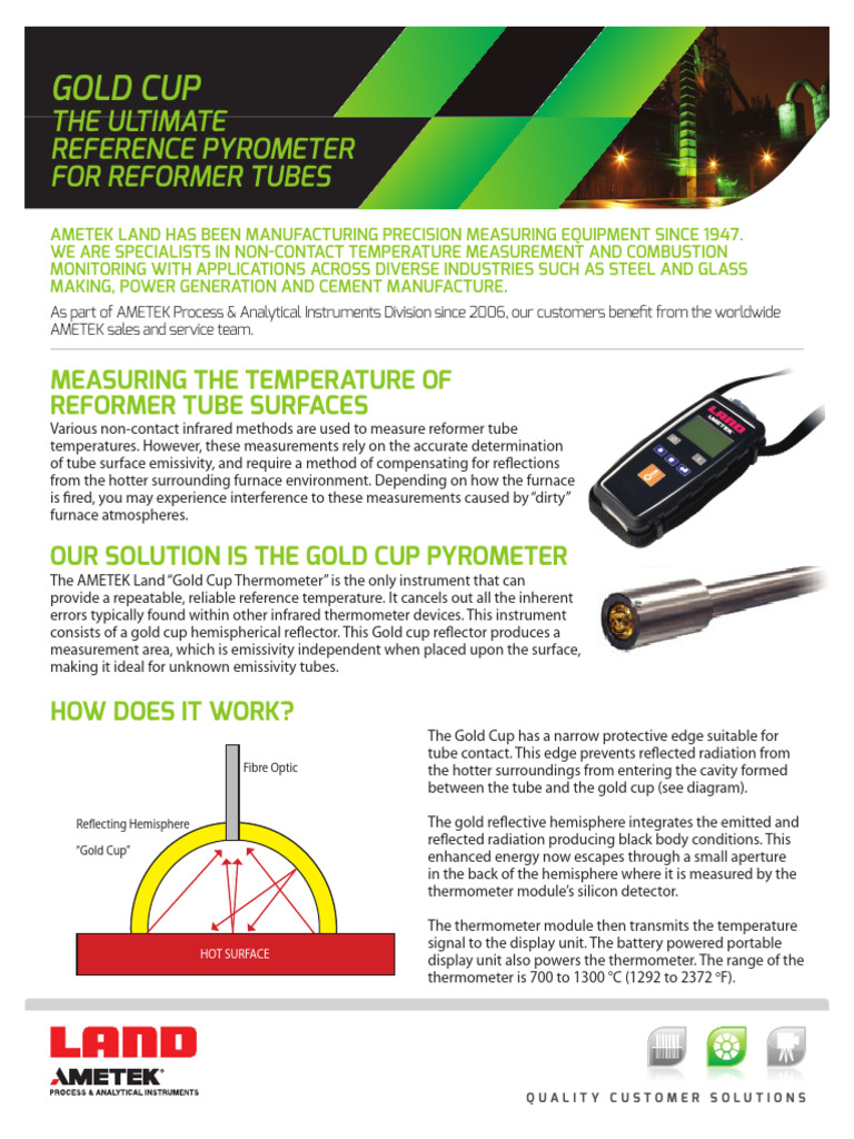 Ametek Land Gold Cup Brochure Rev 1 en | PDF | Thermometer | Infrared