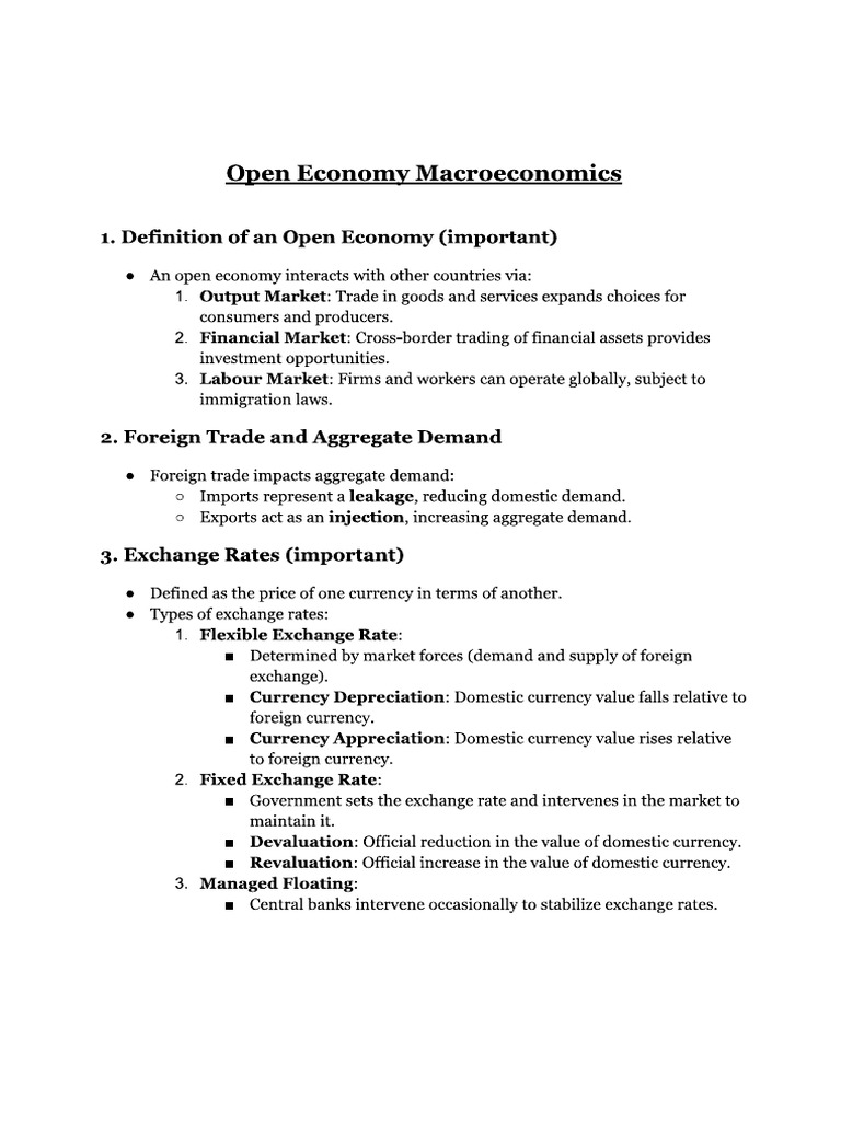 Open Economy Macroeconomics | PDF