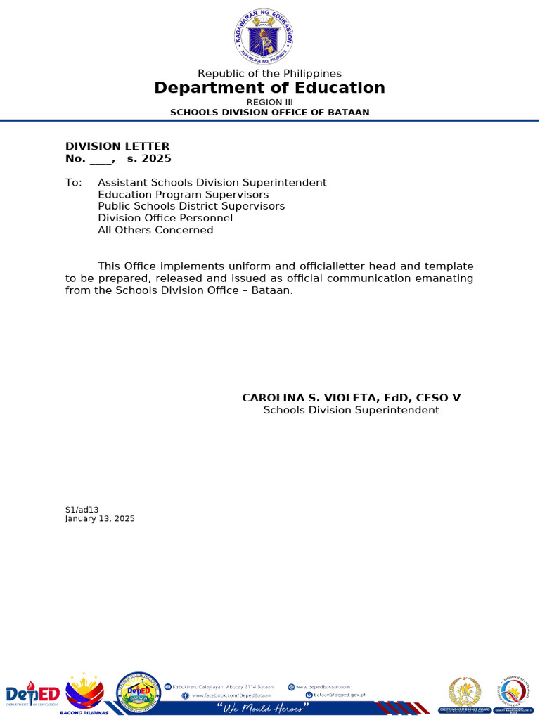 Official Letterhead Guidelines Bataan | PDF
