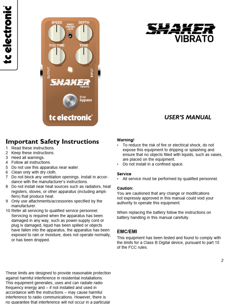 Shaker Vibrato Manual English | PDF | Electronics | Electrical Engineering