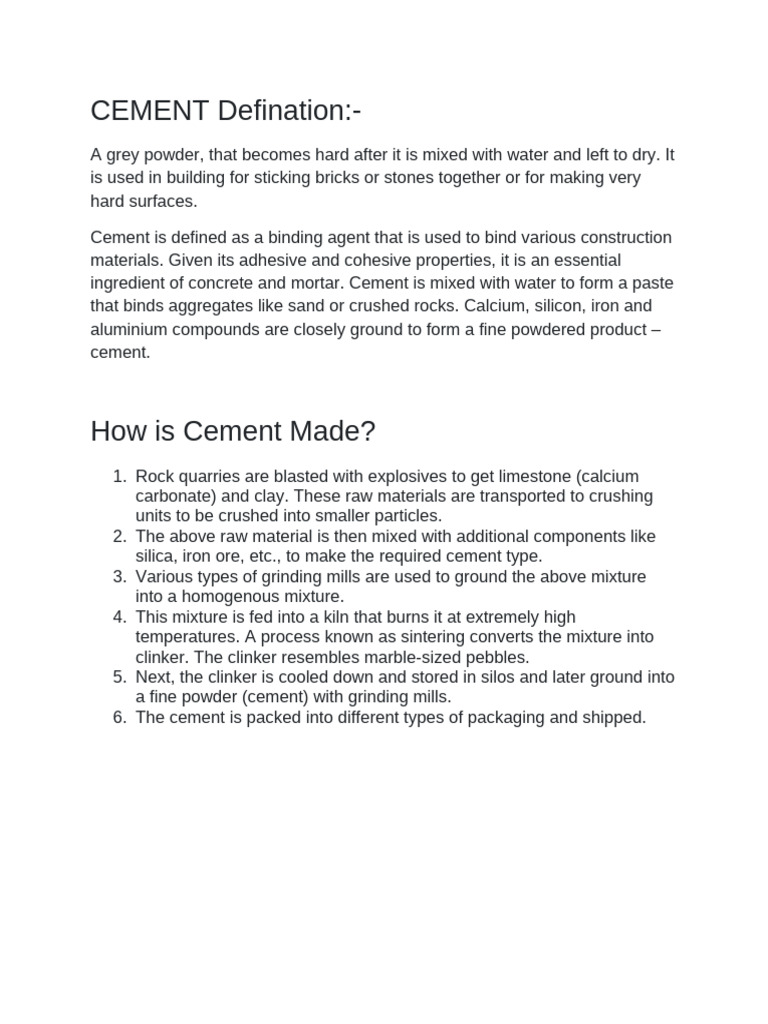 cement notes | PDF | Cement | Concrete