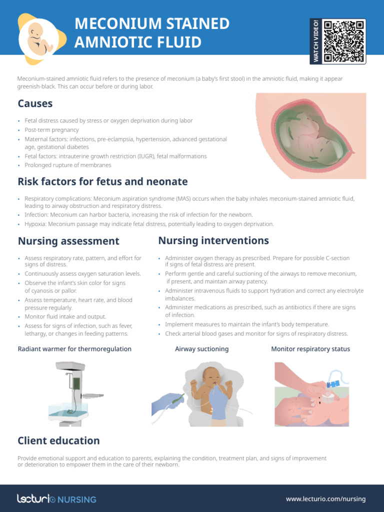 Nursing CS Meconium Stained Amniotic Fluid 01 | PDF | Fetus | Health ...