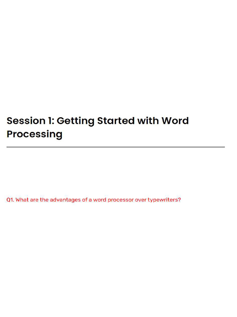 S1-Getting Started With Word Processing | PDF